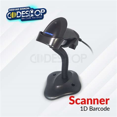 Jual Scanlogic CS 1000 Plus Scanner Barcode 1D Auto Scan Sense USB Cable Stand Di Seller