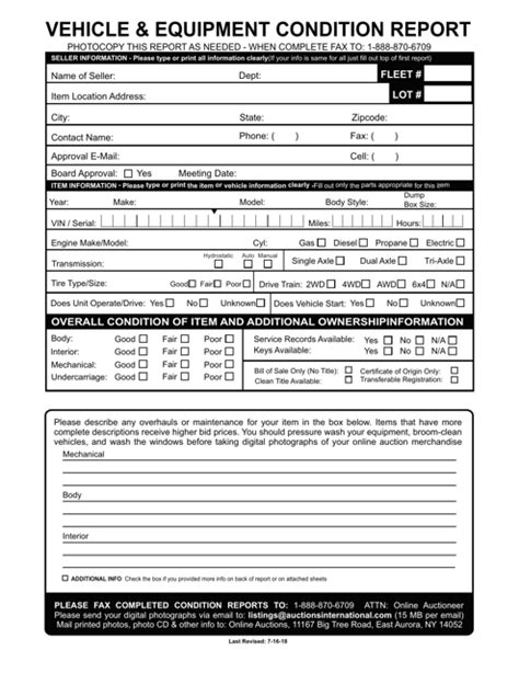 Condition Report Templates Pdf Download Fill And Print For Free