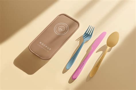 Premium Psd Cutlery Box Mockup Design