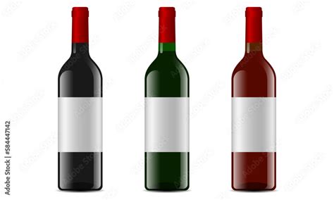 Wine Bottle Realistic Vector Mockup Stock Vector Adobe Stock