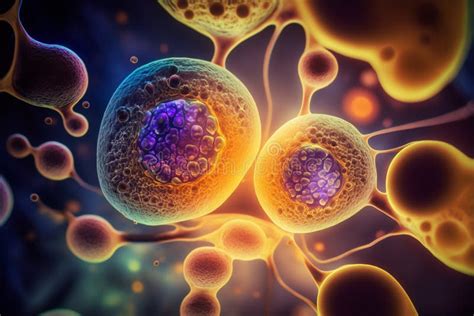 Embryonic Stem Cells 3d Under A Microscope Stock Illustration Illustration Of Health Genetic