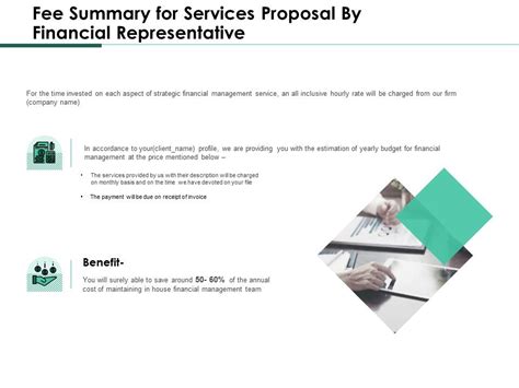 Fee Summary For Services Proposal By Financial Representative Demonstration Pdf
