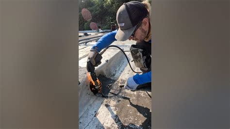 Hot Torch Work Flat Roof Repair Youtube