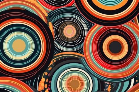 Premium Ai Image Abstract Pattern Of Rotating Circles And Spirals With Different Colors