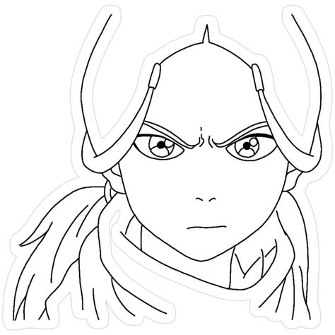 Katara Avatar The Last Airbender Black Outline Sticker In 2025