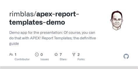 Github Rimblas Apex Report Templates Demo Demo App For The Presentation Of Course You Can