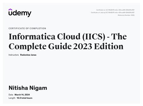 Completed Informatica Cloud Iics The Complete Guide 2023 By Radosław Janas 🙌 Nitisha