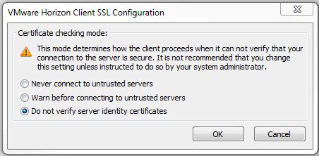 Ssl Error For Vmware Horizon Client Virtualization Spiceworks Community