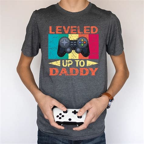 Leveled Up To Daddy New Dad Gamer Fathers Day Dtf Transfer Ready To Press Designs