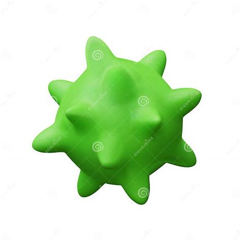 3d Model Of Green Virus With Sharp Spikes Causative Agent Of Disease