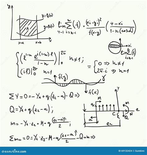 Vector Pattern With Mathematical Formulas Stock Vector Illustration Of Knowledge Calculation
