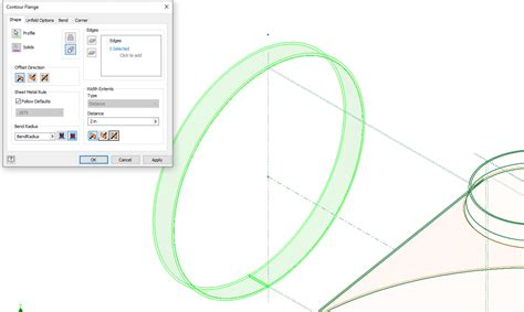 please allow from to in contour flange command autodesk community
