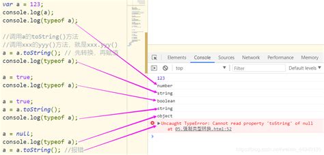 Javascript基础02【强制类型转换string Number Boolean 其它进制数】在网页的script标签中分别定义数值字符串布尔 Nu11以及undefined