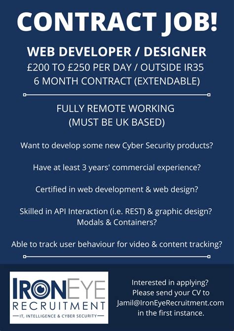Ironeye Recruitment On Linkedin Hiring Outsideir35 Contractjobs Developerjobs Remotejobs