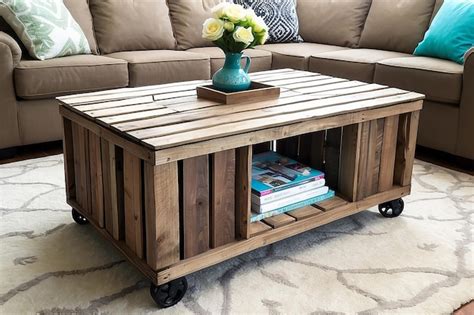 Premium Photo Diy Wooden Crate Coffee Table