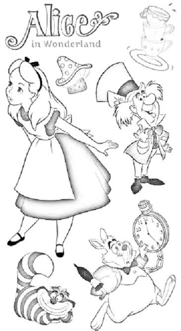 Easy Alice In Wonderland Coloring Pages