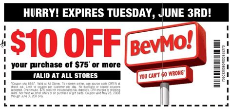Bevmo Printable 10 Off 75 Coupon Printable Coupons Usa