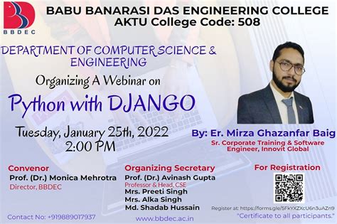 Bbdec Webinar On “python With Django” Bbdec