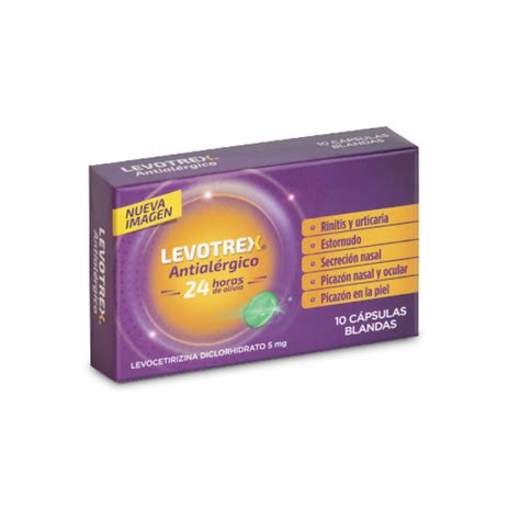 Levotrex Levocetrizina 5 Mg Procaps Caja X 10 Cápsulas