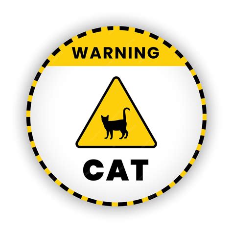 Premium Vector Warning Of Cat Sign Banner Symbol On Yellow Background