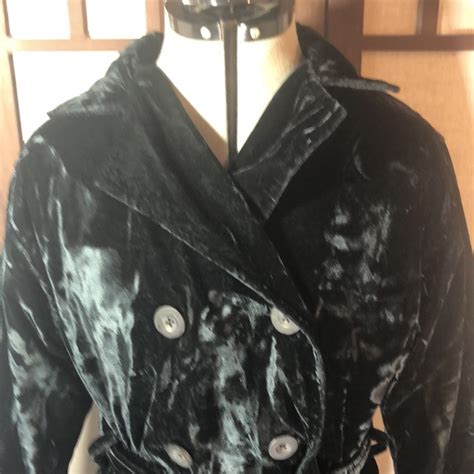 Merona Jackets And Coats Merona Deep Blue Crushed Velvety Shiny Peacoat Sx S Double Breasted