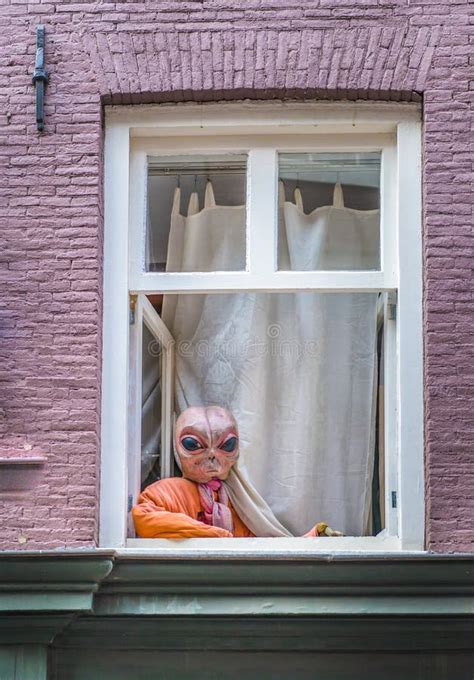 Alien At The Window Watching Editorial Stock Image Image Of Monster