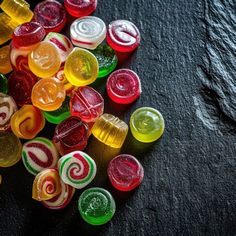 Colorful Hard Candies Pile Small Shiny Lollipop Pile Fruit Confectionery Group Round Sweets