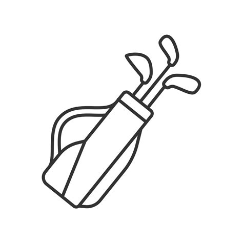 Golf Bag Linear Icon Thin Line Illustration Golf Clubs In Bag Contour