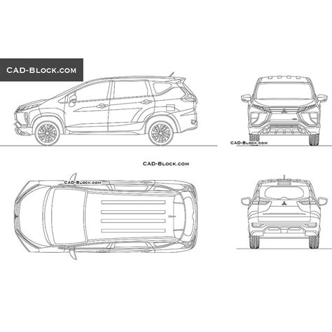 Mitsubishi Xpander Vector Car Drawings
