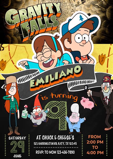 Gravity Falls Birthday Party Invitation Wonderful Invite