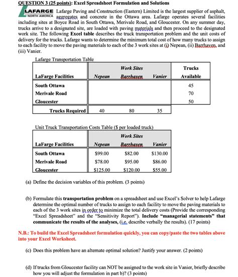 solved question 3 25 points excel spreadsheet formulation