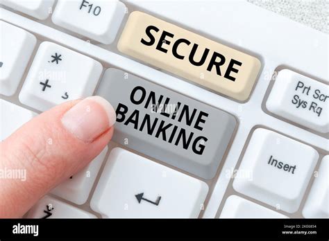 Hand Writing Sign Secure Online Banking Concept Meaning Protect Digital Bank For Internet