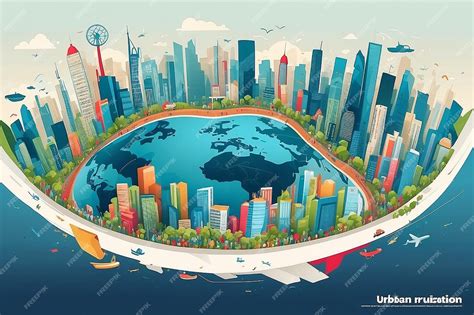 Exploring Urbanization World Population Day Vector Concept Premium Ai