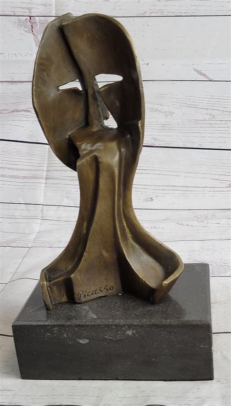 Pablo Picasso Two Faces Mask Modern Art Cubism Statue Sculpture Decor
