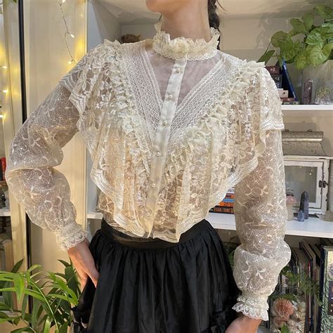 Antique Handmade Victorian Era Lace Blouse Depop