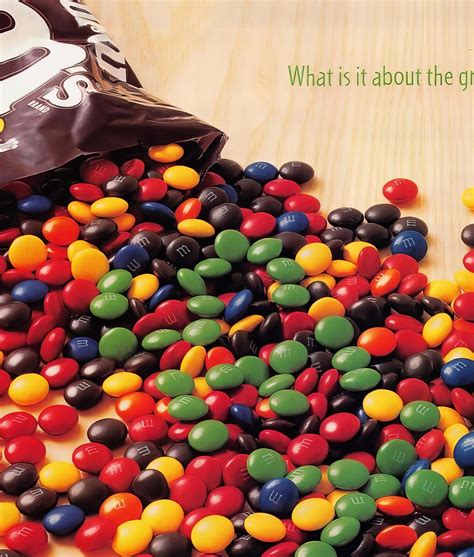 Mandms Green Advertising Poster 80s Style Print Vintage Ad Candy Food