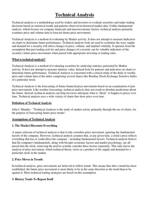 technical analysis pdf technical analysis market trend