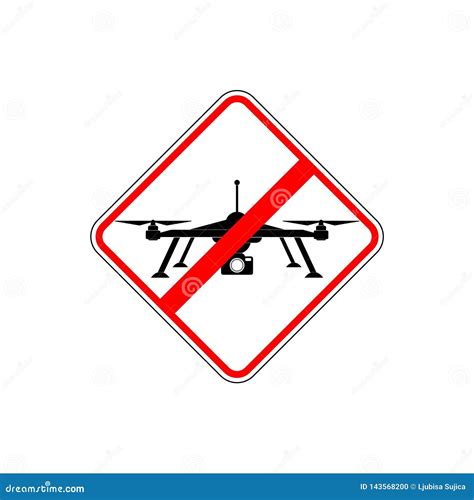 No Fly Drones Sign No Fly Zone Drone Sign Isolated On White Background Vector Illustration