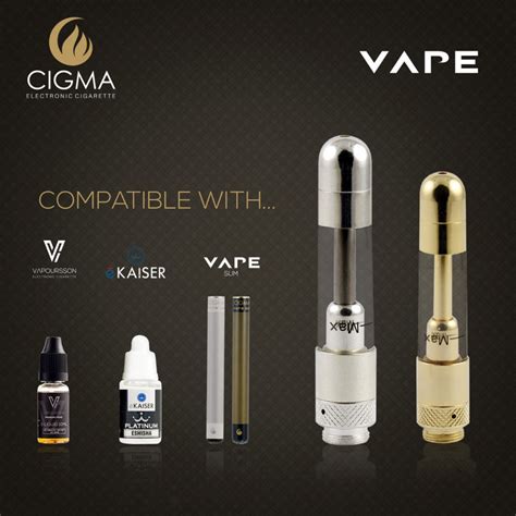 Vape Slim Clearomizer Chrome Rechargeable E Cigarette Cigma