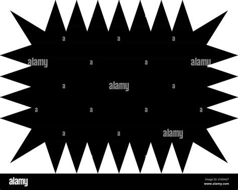 Rectangle Shape With Zigzag Edges Empty Text Box Speech Bubble Tag Or Label Rectangular Form