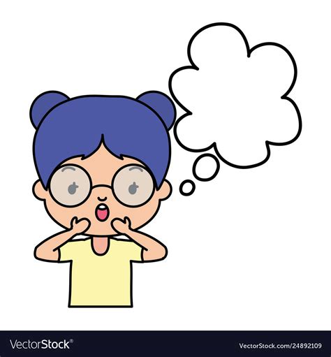 School Girl Speech Bubble Royalty Free Vector Image