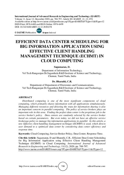 Pdf Efficient Data Center Scheduling For Big Information Application