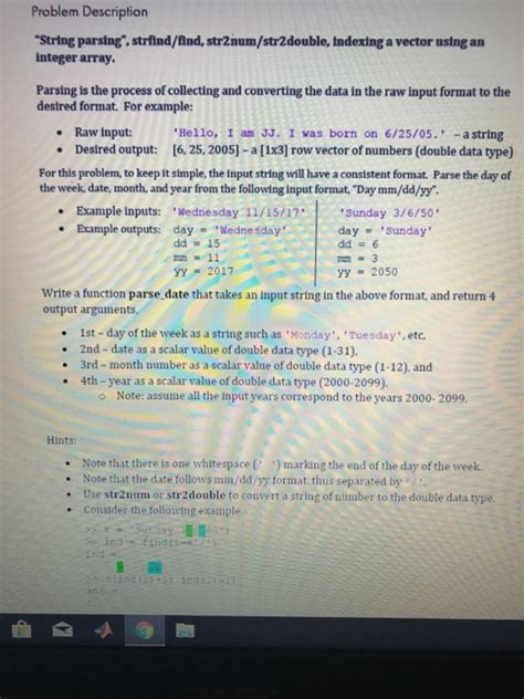 solved problem description string parsing strfind flnd