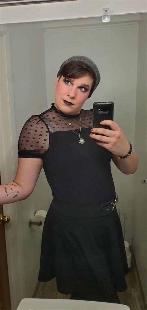 Experimented With Makeup And Put On My Best Goth Outfit For My First