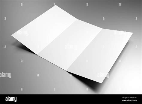 leaflet brochure leaflet mockup 3 x dl 3 x 99x210 mm 3d