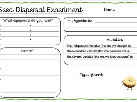 Seed Dispersal Experiment Teaching Resources