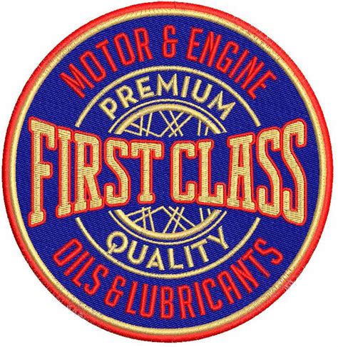 First Class Logo Machine Embroidery Design