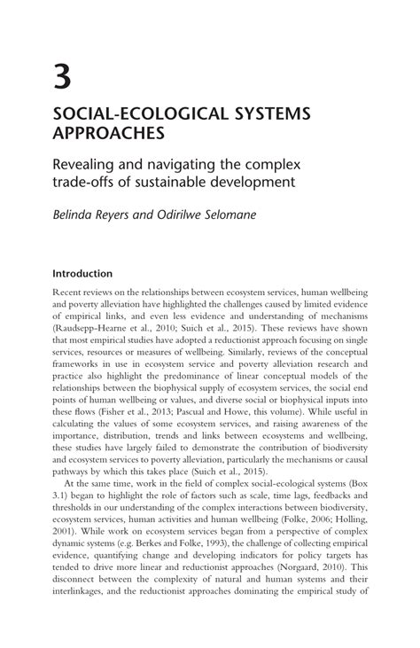 Pdf Social Ecological Systems Approaches Revealing And Navigating The