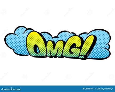 Comic Book Sound. Colored Hand Drawn Speech Bubble. OMG Sound Chat Text Effect in Pop Art Style ...