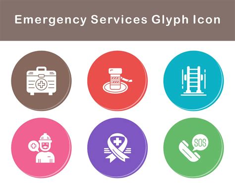 Emergency Services Vector Icon Set 21508200 Vector Art At Vecteezy